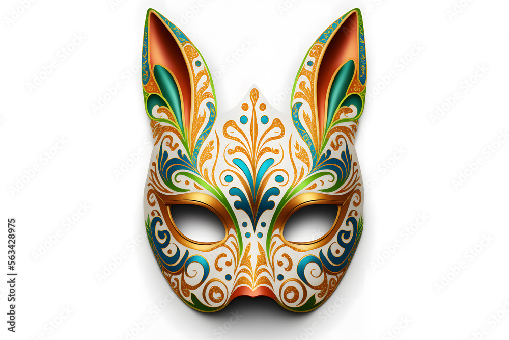 Venetian carnival mask isolated on white background. Animal mask ...