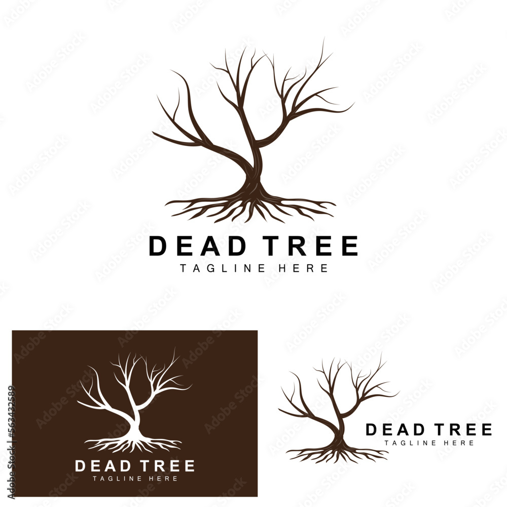Tree Logo Design, Dead Tree Illustration, Wild Tree Cutting, Global ...