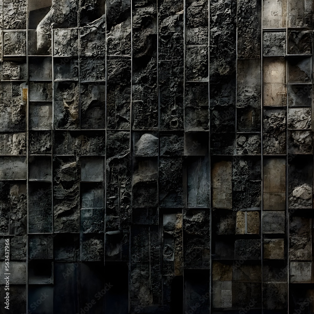 seamless 2d limestone texture rectangular grid cladding Giger inspired ...