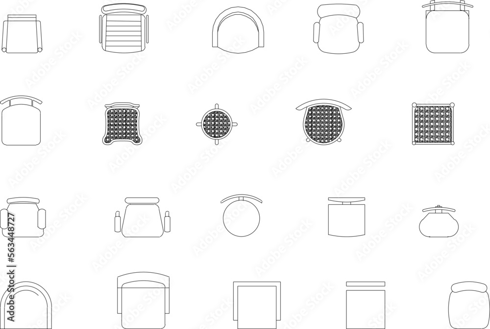vector illustration sketch of black and white living room sitting chair ...
