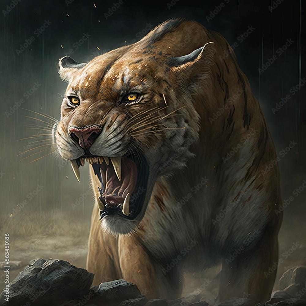 Beautiful Artistic Designer Illustration of Roaring Majesty of the ...