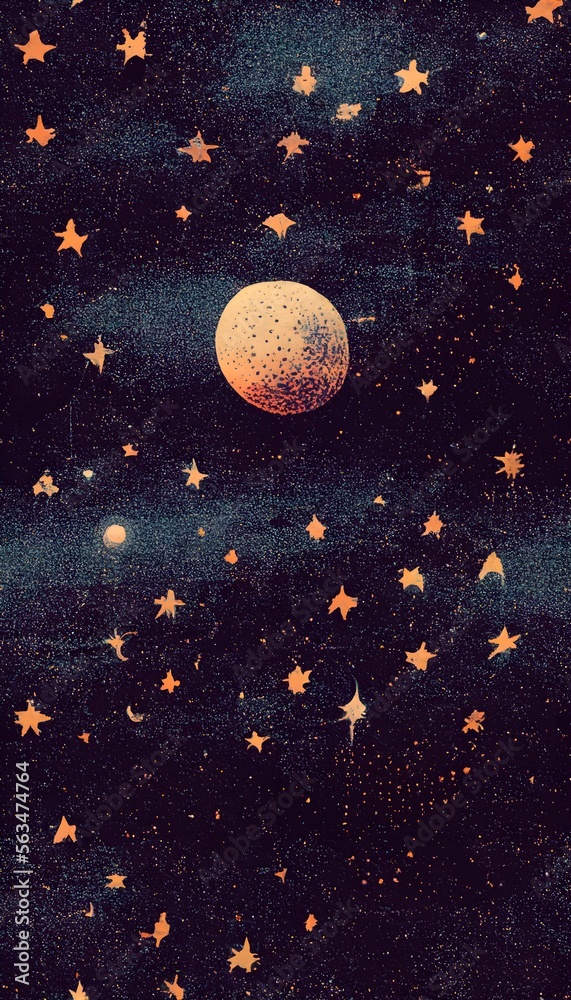 celestial themed print pattern wallpaper dark academia astrological ...