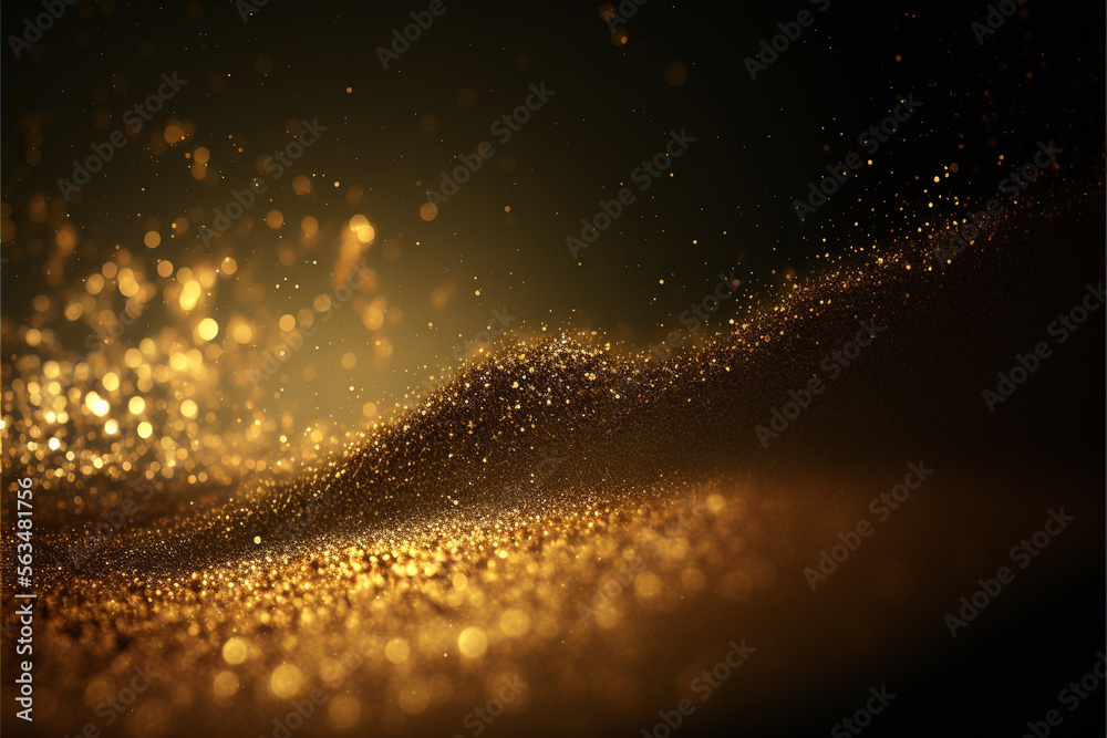 Golden Abstract shiny color gold wave design element with glitter ...