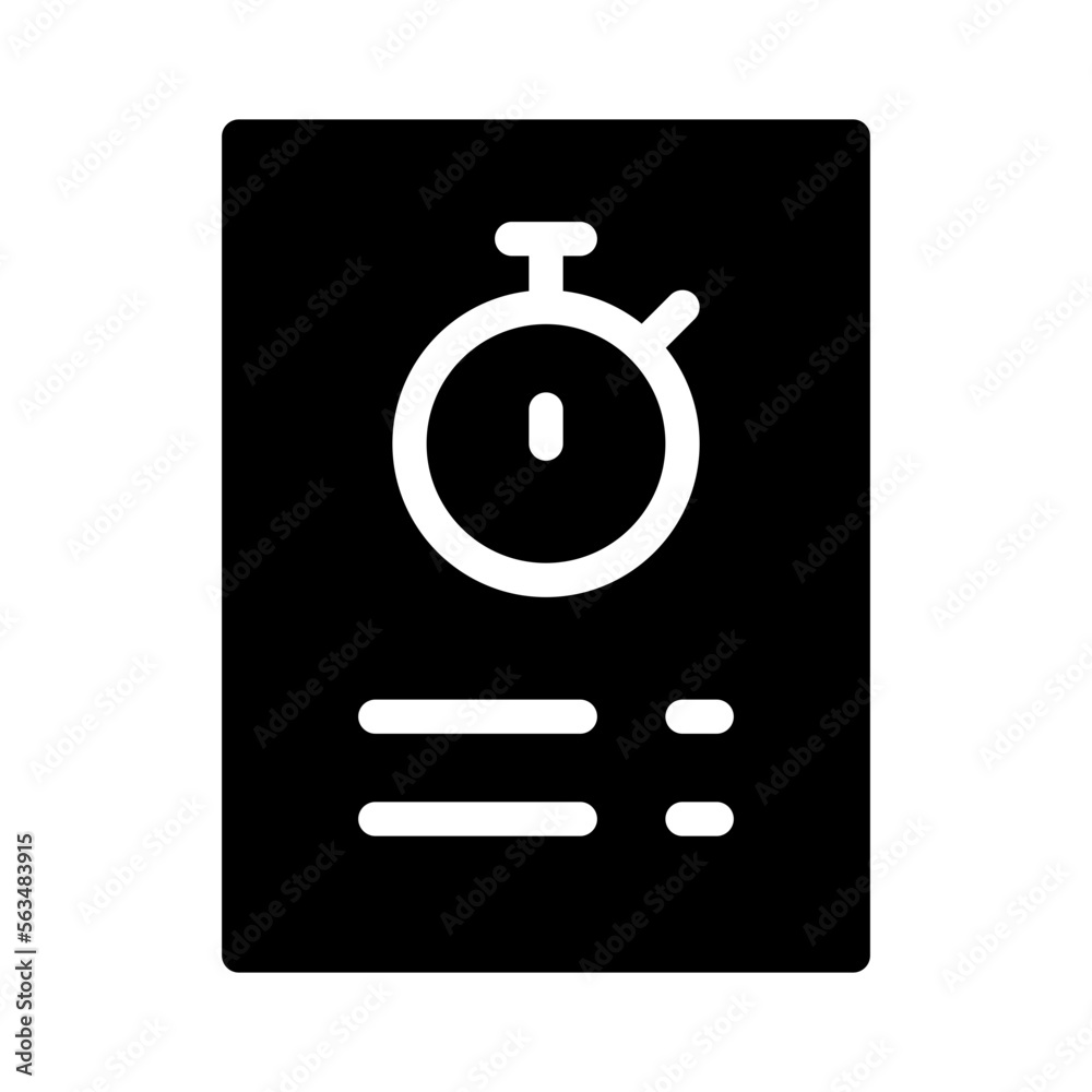 Timesheet Isolated Silhouette Solid Line Icon with timesheet, , time ... Timesheet Isolated Silhouette Solid Line Icon with timesheet, , time ...