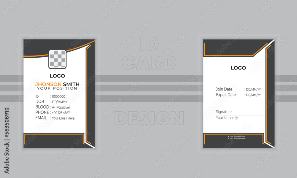 Vector Id card template and modern colorful Id card design. Simple ...