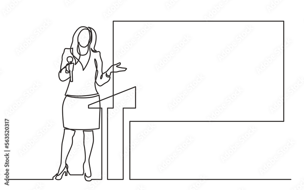 continuous line drawing vector illustration with FULLY EDITABLE STROKE ...