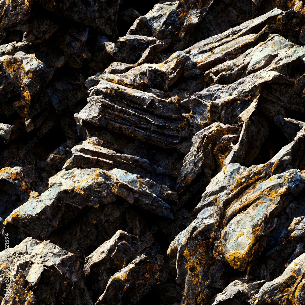 Jagged Rocky cliff face weathered PBR Bump Map Displacement Color Ramp ...