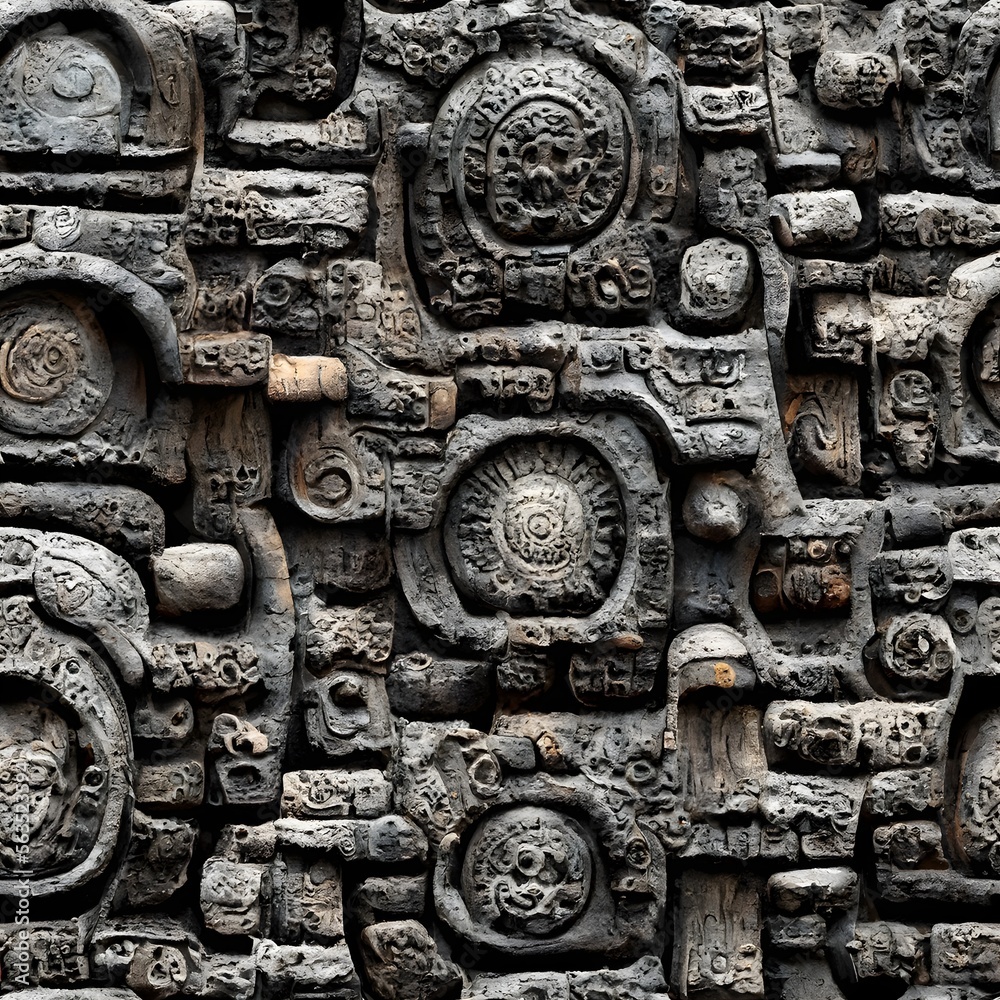 mayan wall design texture weathered flat surface ultra detailed texture ...