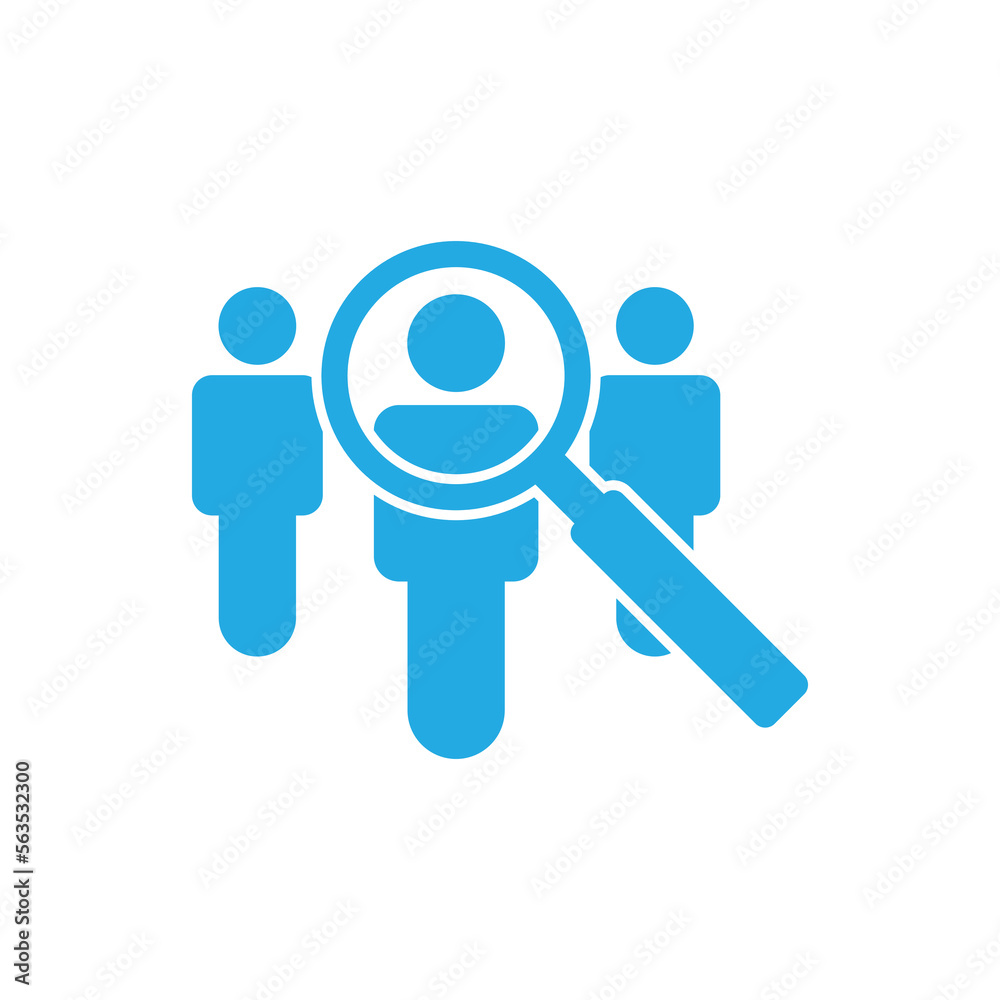 eps10 blue vector recruitment Search job vacancy icon or logo isolated ...