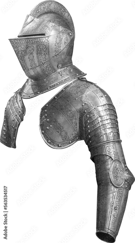 Isolated PNG cutout of a medieval knight armor on a transparent ...
