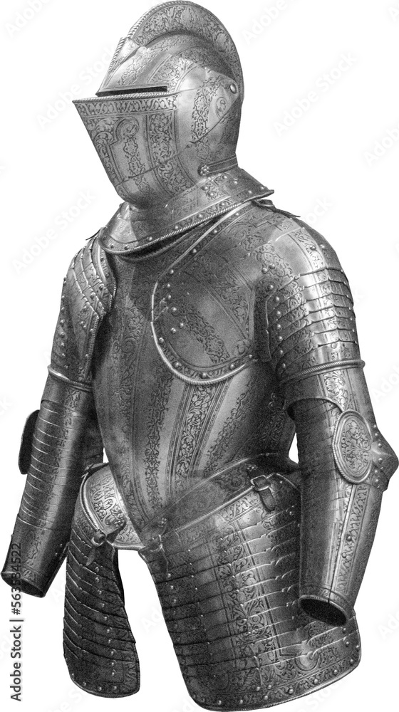 Isolated PNG cutout of a medieval knight armor on a transparent ...