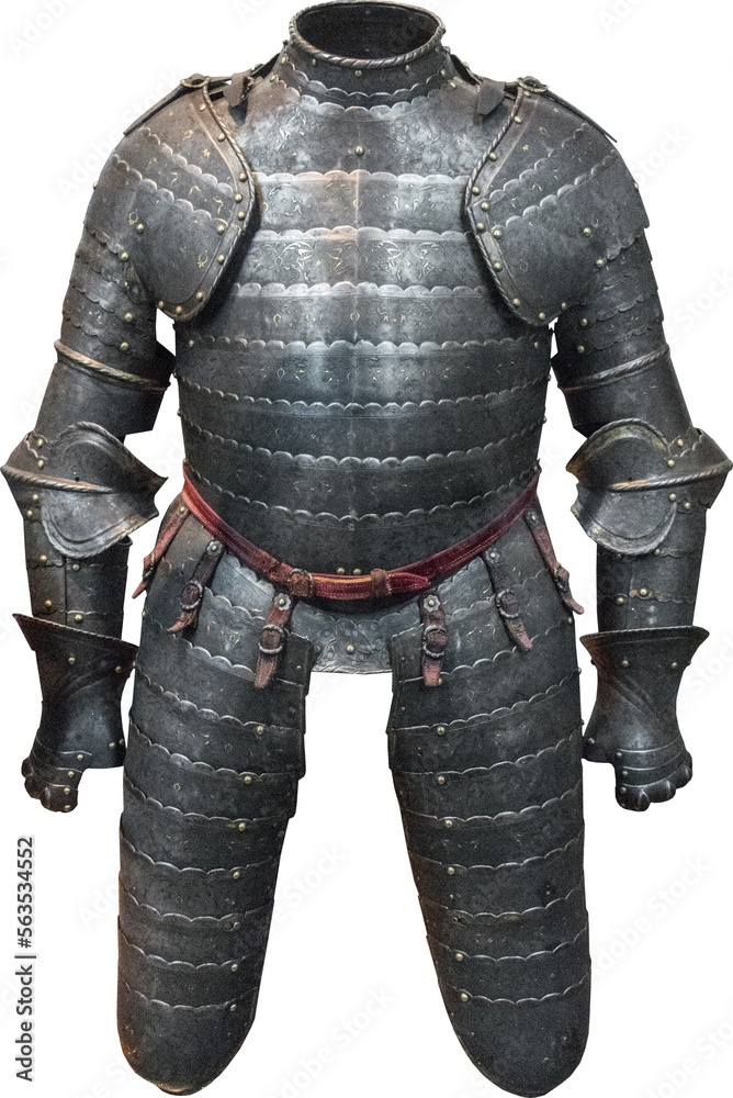 Isolated PNG cutout of a medieval knight armor on a transparent ...