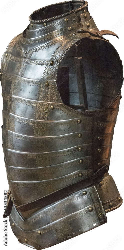 Isolated PNG cutout of a medieval knight armor on a transparent ...