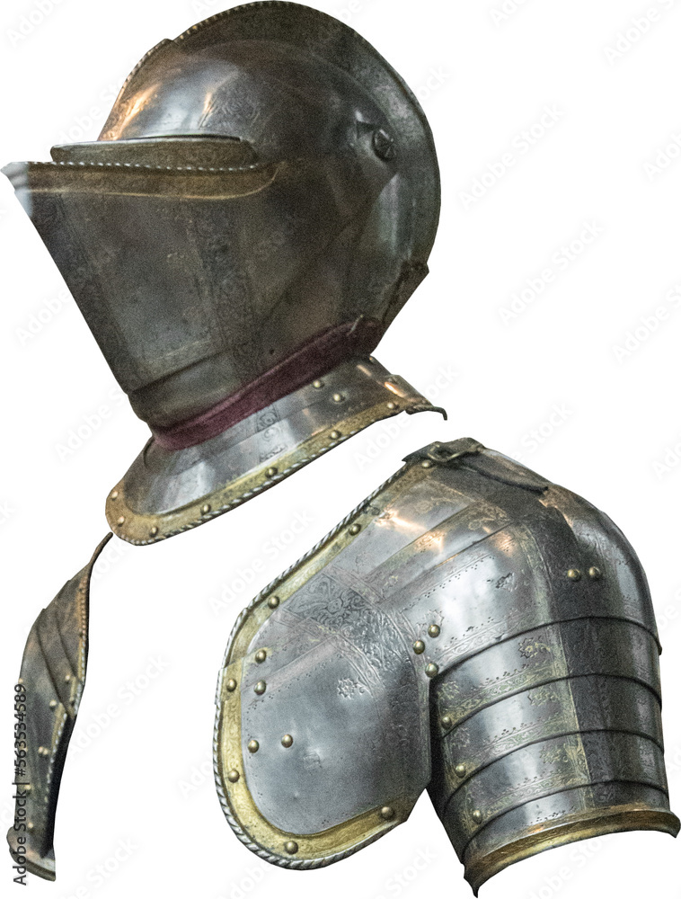 Isolated PNG cutout of a medieval knight armor on a transparent ...