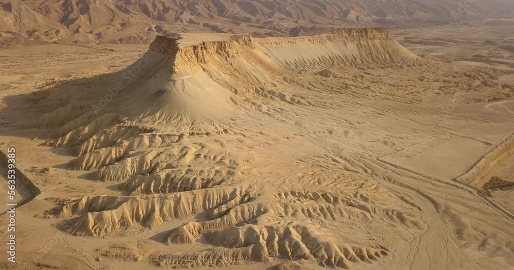 Special Mountain with flat top reveal in the desert in the wild with ...