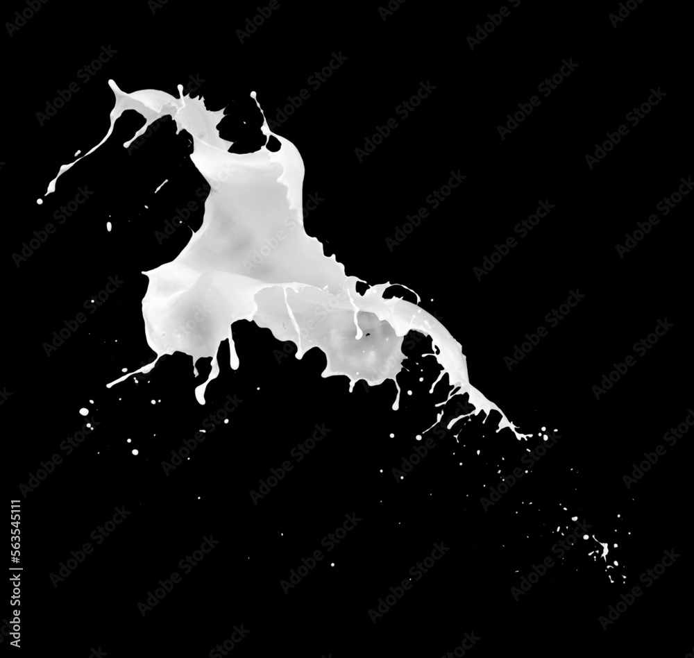 Pure milk splash isolated on black background. Royalty high-quality ...
