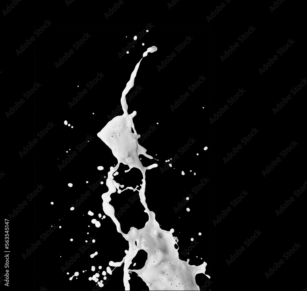 Pure milk splash isolated on black background. Royalty high-quality ...