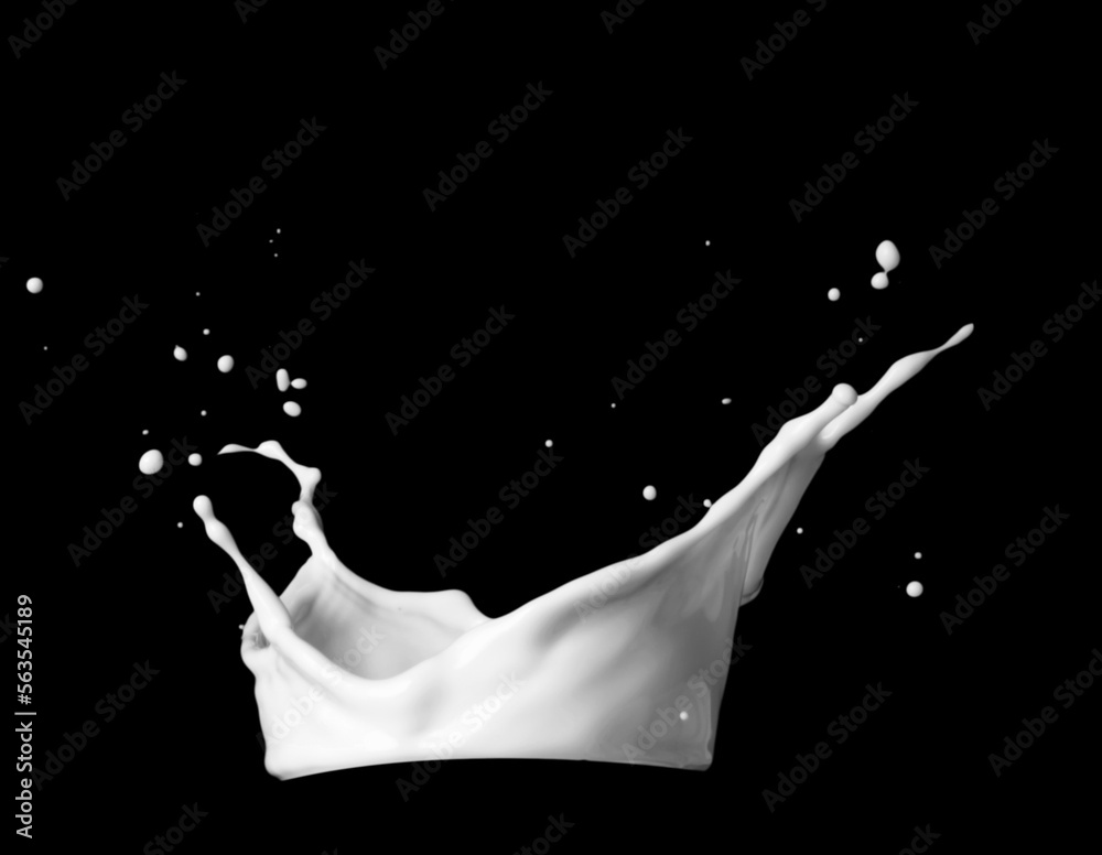Pure milk splash isolated on black background. Royalty high-quality ...