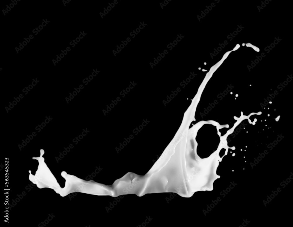 Pure milk splash isolated on black background. Royalty high-quality ...