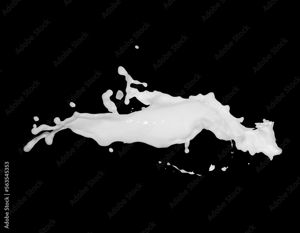 Pure milk splash isolated on black background. Royalty high-quality ...