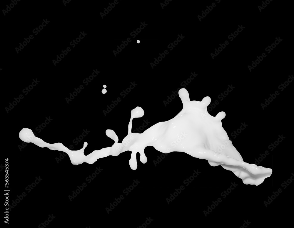 Foto Stock Pure milk splash isolated on black background. Royalty high ...