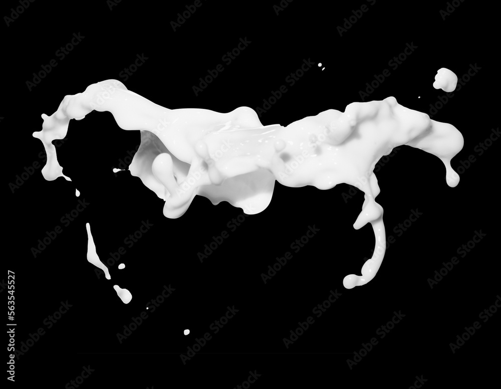 Pure milk splash isolated on black background. Royalty high-quality ...