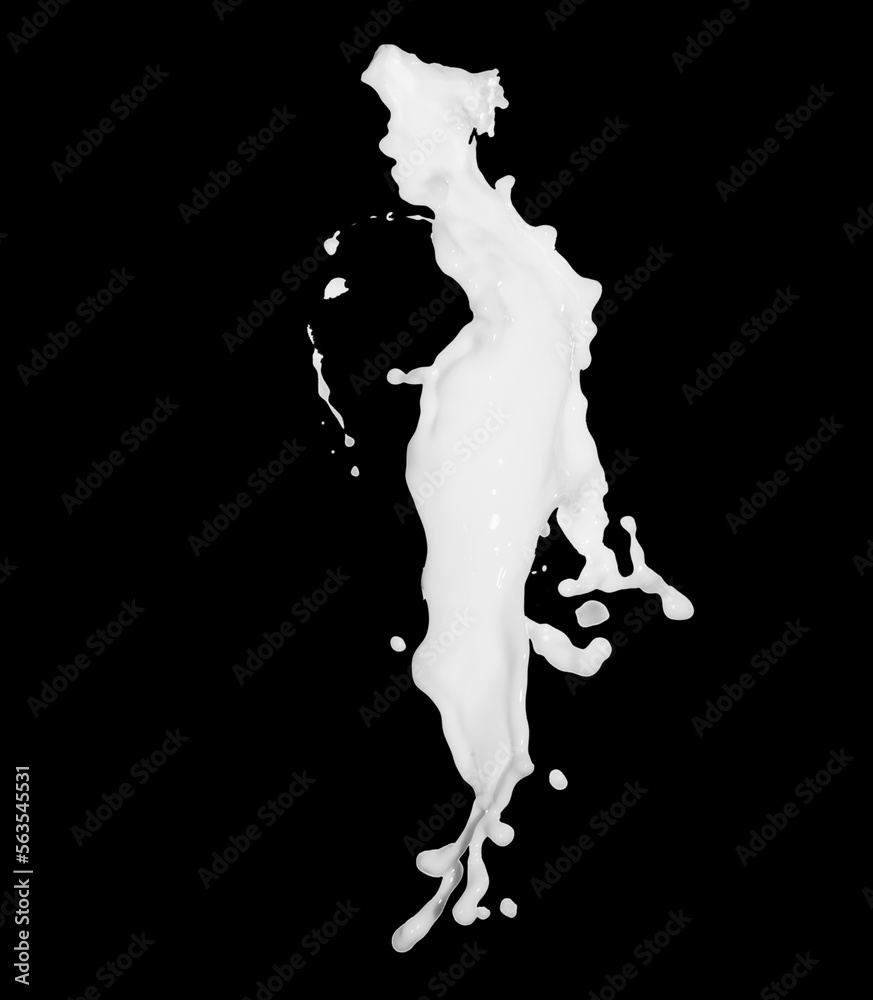 Pure milk splash isolated on black background. Royalty high-quality ...