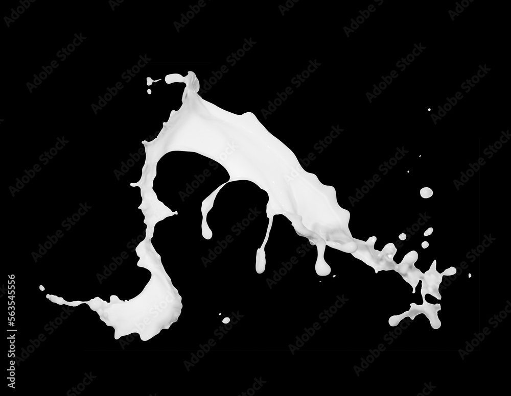 Pure milk splash isolated on black background. Royalty high-quality ...