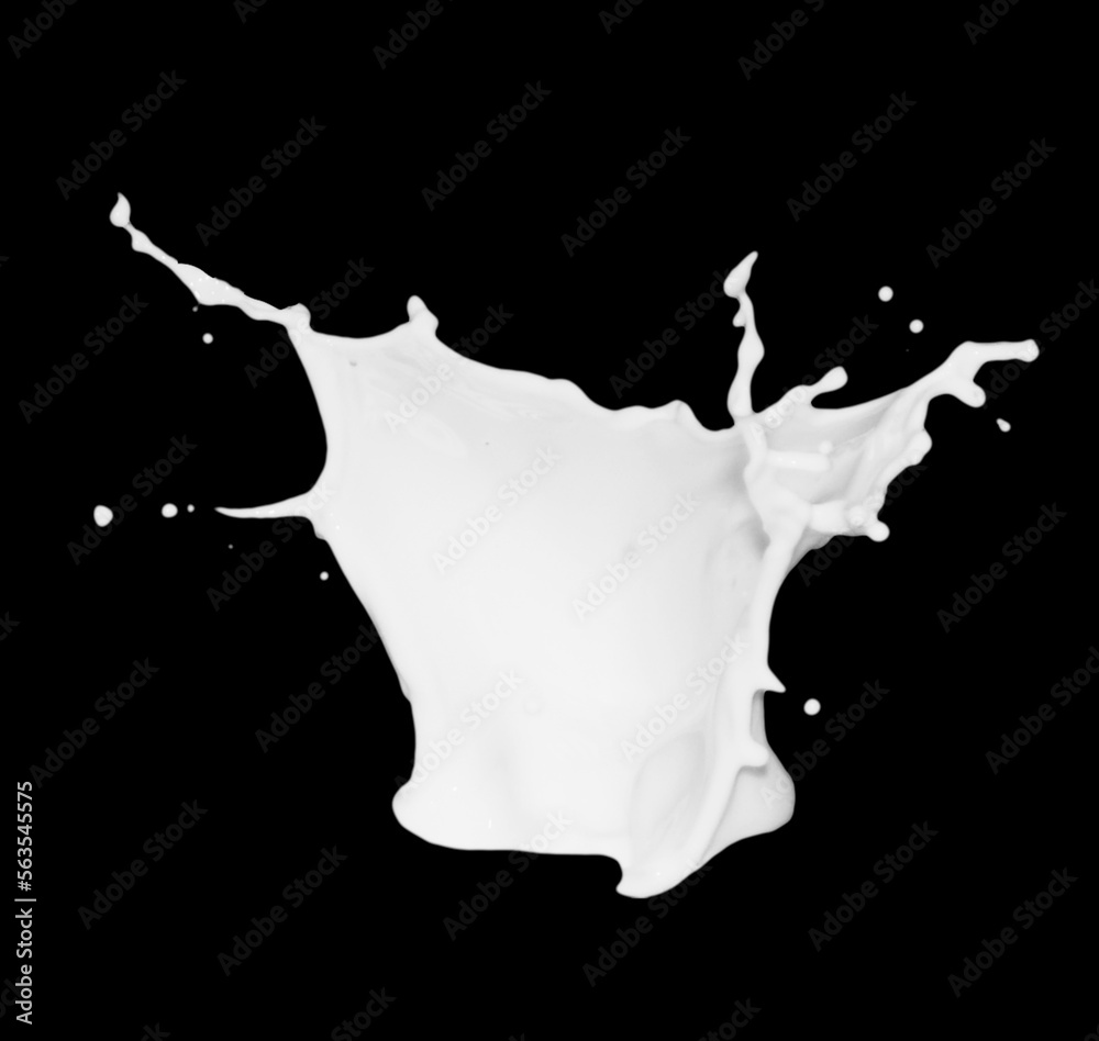 Pure milk splash isolated on black background. Royalty high-quality ...