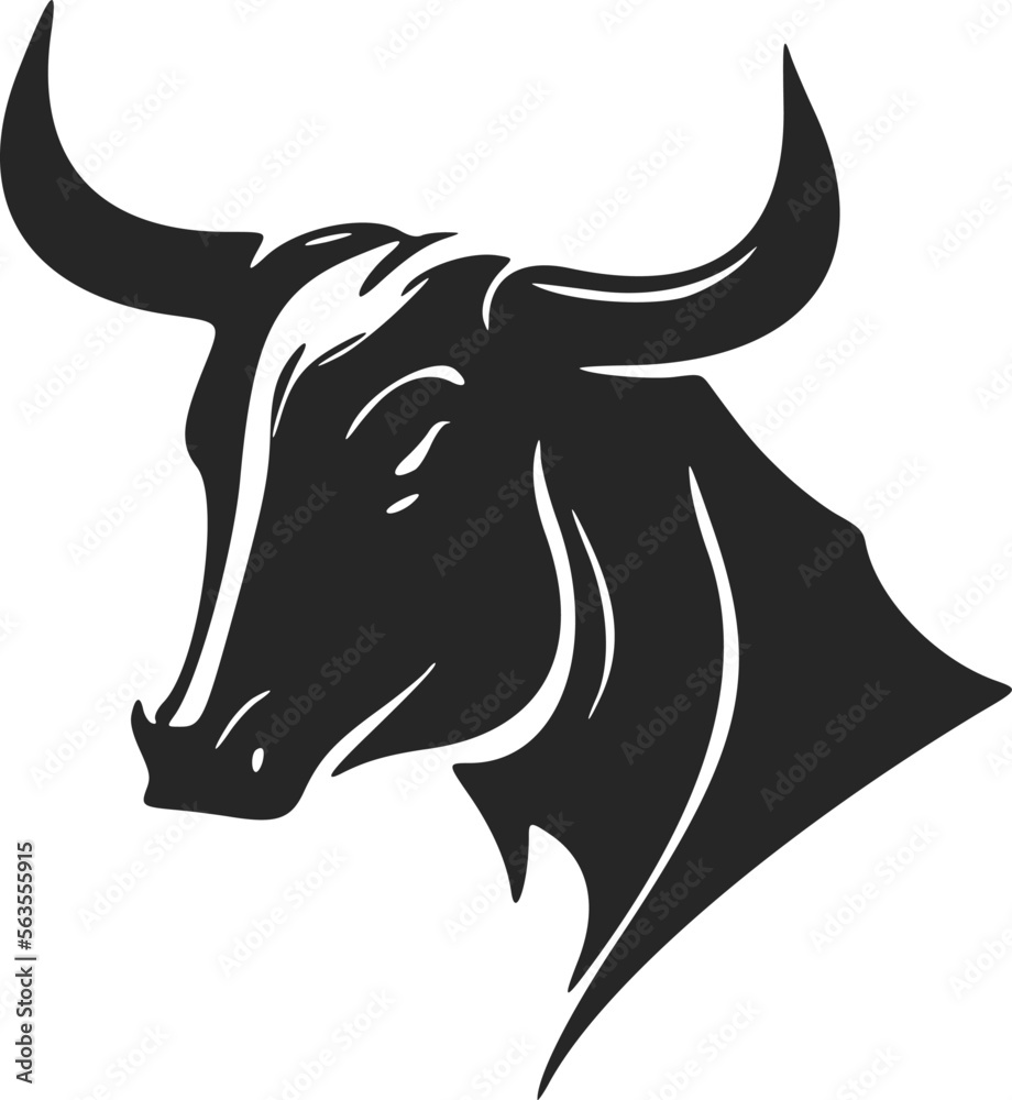 Vetor de Elegant black and white bull logo. Ideal for a wide range of ...