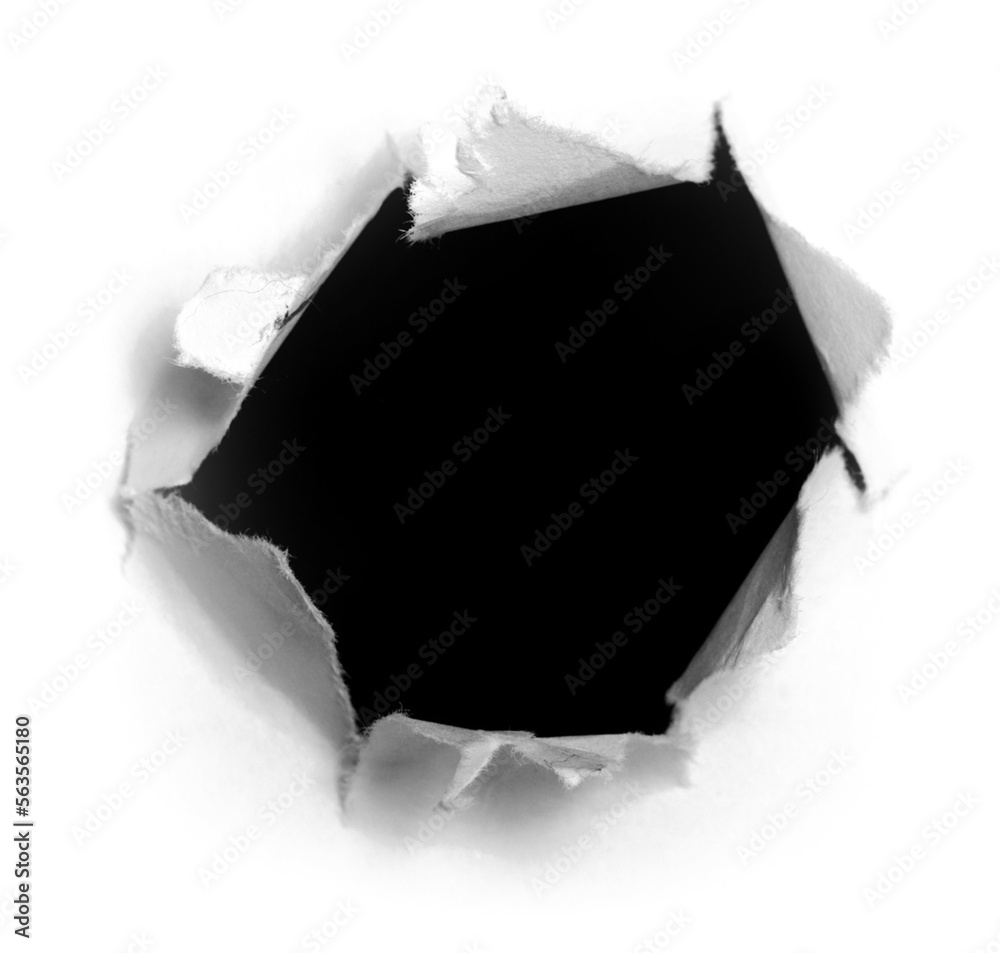 Ragged hole torn in ripped paper. Royalty high-quality free stock image ...