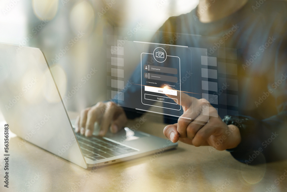 cybersecurity login with username and password , user privacy security , encryption and data ...