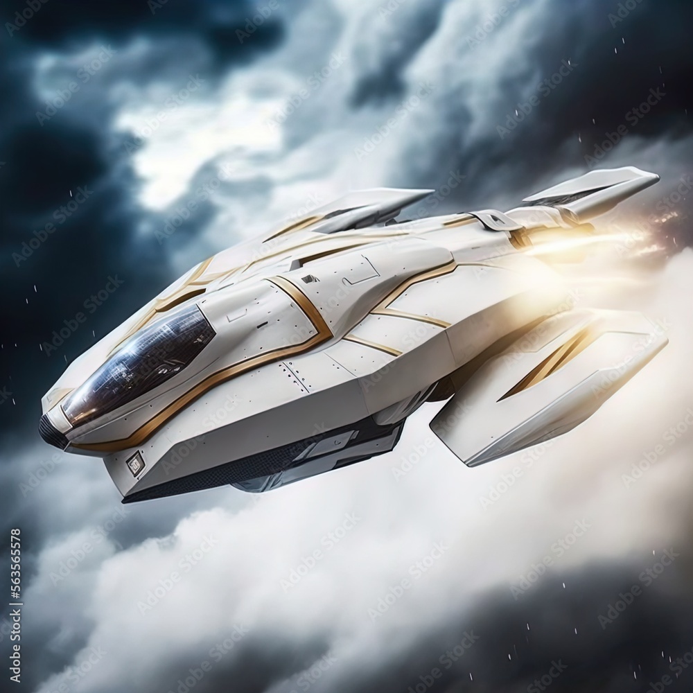 Alien fighter aircraft. Spaceship. Stock Illustration | Adobe Stock