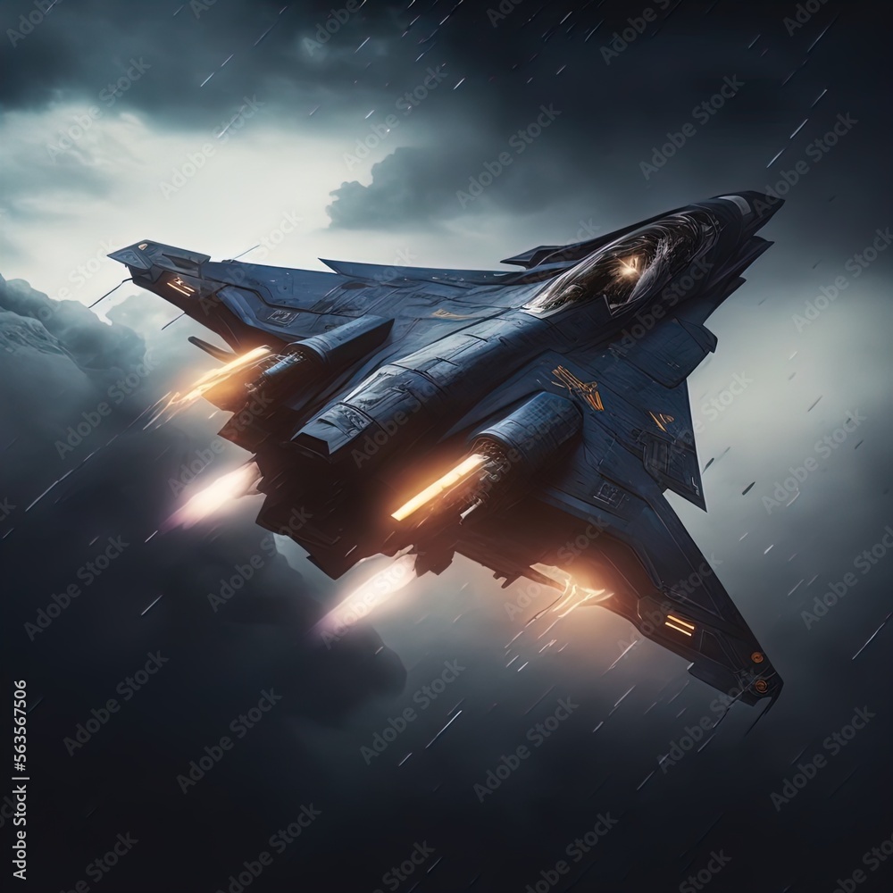Advanced stealth fighter aircraft. Stock Illustration | Adobe Stock