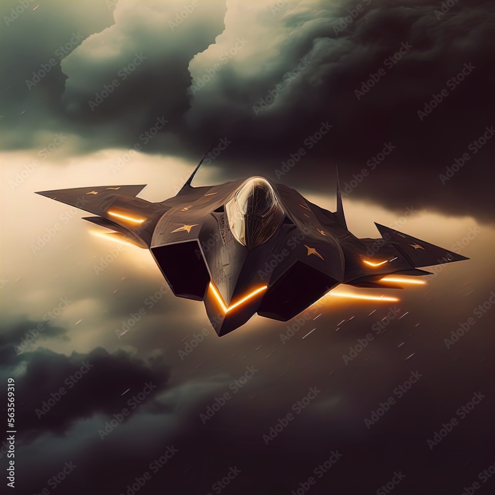Advanced stealth fighter aircraft. Stock Illustration | Adobe Stock