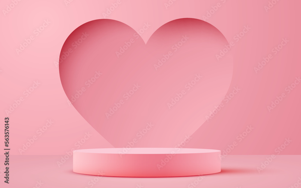 Valentine's day scene background. Product presentation, mock up, show ...