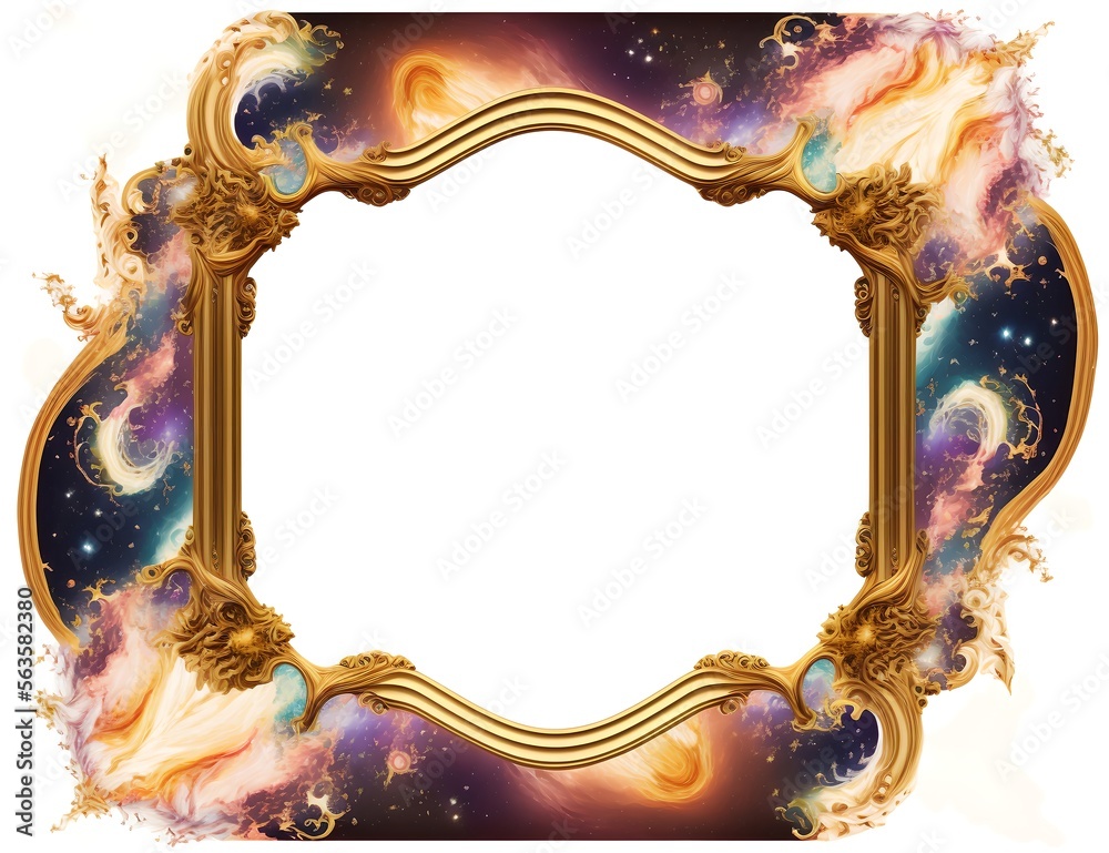 Cosmos border frame with copy-space, space stars nebulae galaxies ...