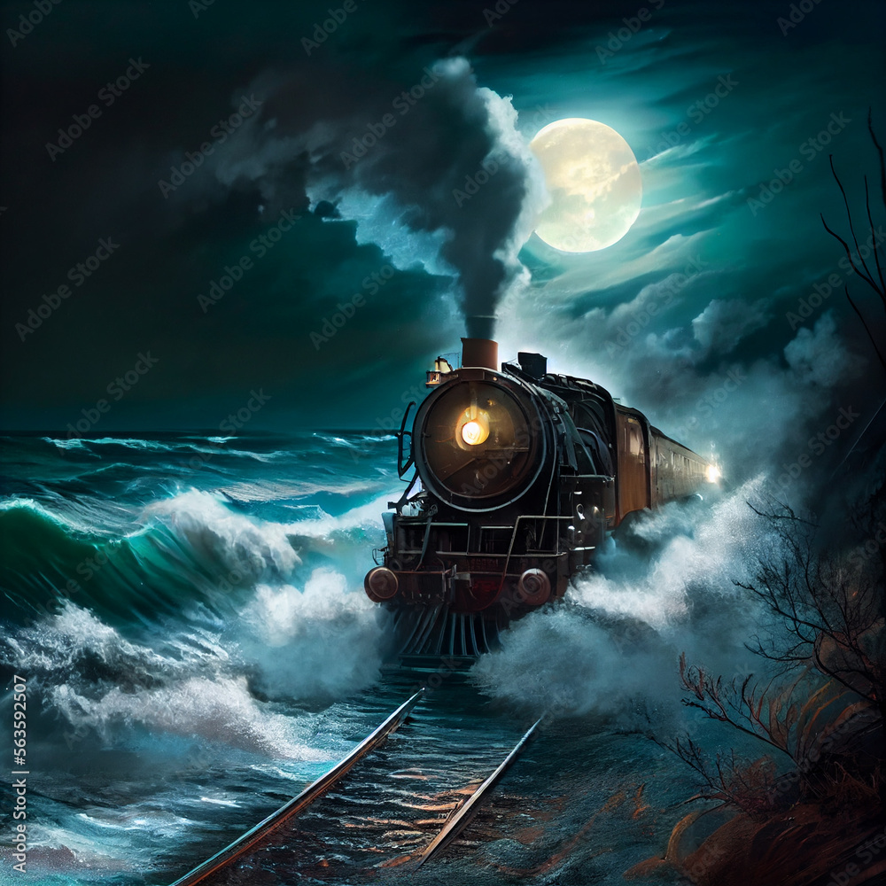 Steam locomotive, created with Generative AI technology. Stock ...