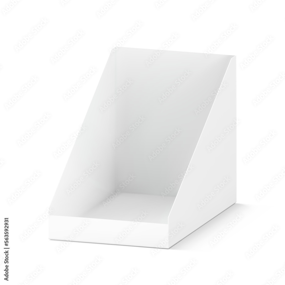 Blank open showbox mockup. Vector illustration isolated on white ...