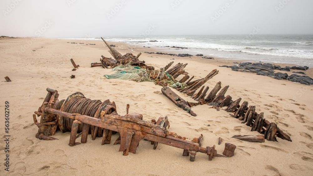 Benguela Eagle shipwreck, , which ran aground in 1973, on the C34-road ...