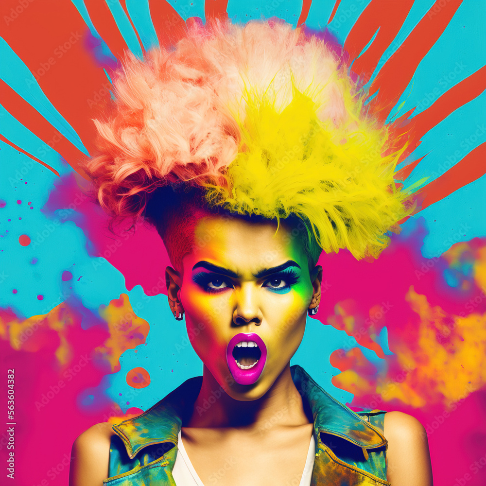 Fusion of contemporary art, Pop art background, colorful colors ...