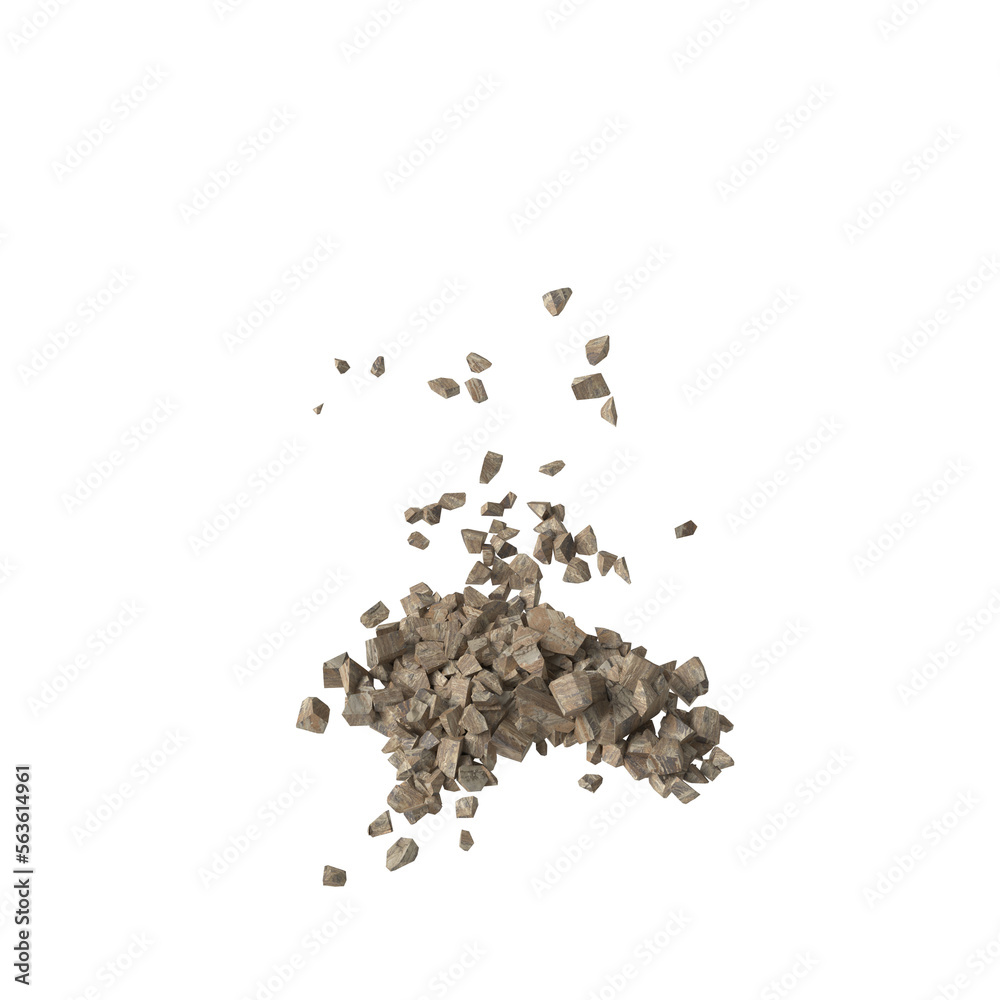 Rock debris isolated transparent background 3d rendering Stock ...