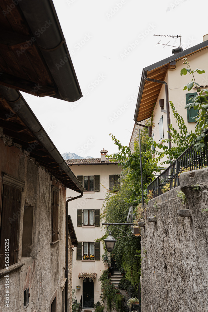 Old historic Italian architecture. Traditional European village rustic ...
