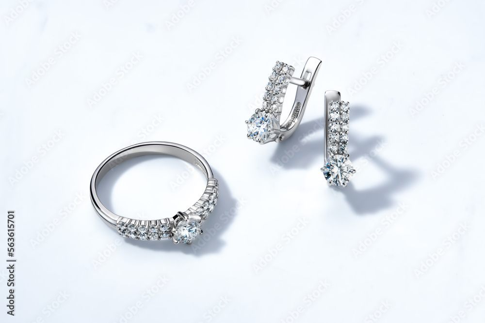 Elegant jewelry set. Jewellery set with gemstones. Jewelry accessories ...