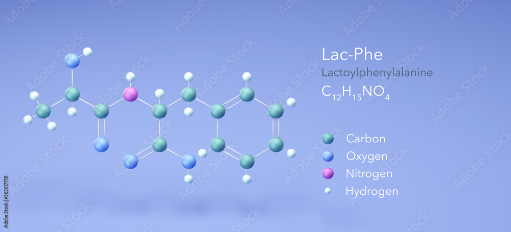 Poster lac-phe molecule, molecular structures, lactoylphenylalanine 3d ...