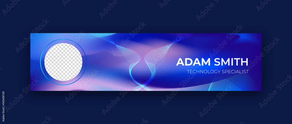 Modern technology, futuristic LinkedIn cover or banner design of liquid ...