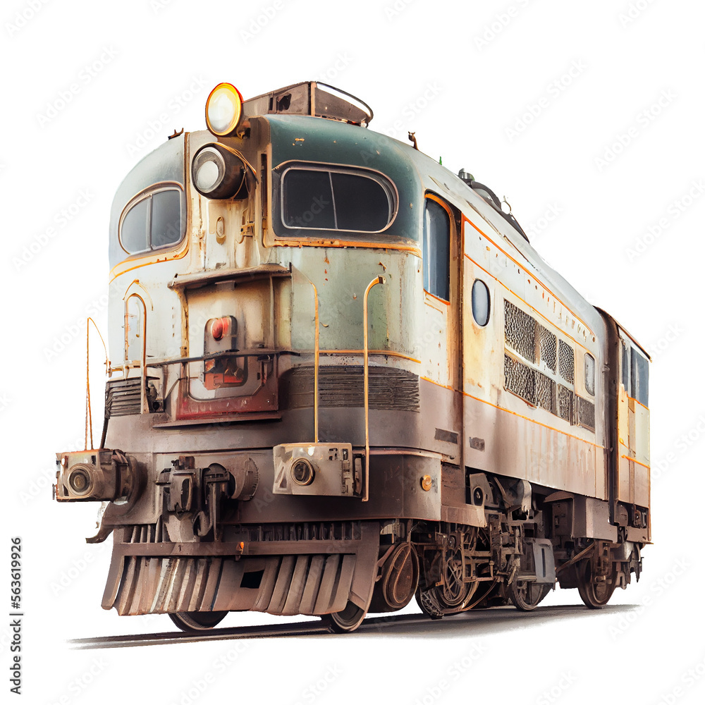 Generative AI. old train on transparent background Stock Illustration ...