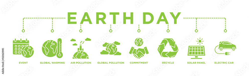 Earth Day banner web icon vector illustration concept with icon of ...