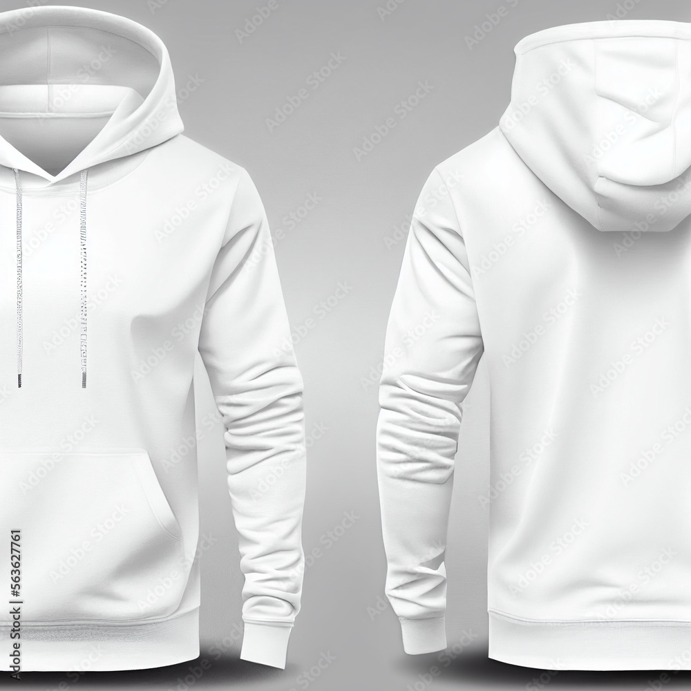 Leere weiße Hoodie-Vorlage mit Platz für Text, Logo und Design ...