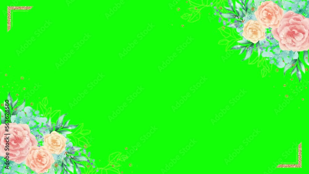 animated wedding invitation template with green screen chroma key Stock ...